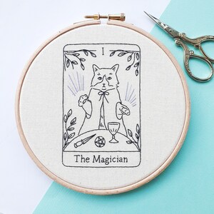 PDF the Magician Embroidery Pattern, Cat Embroidery Pattern, Tarot ...