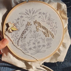 Snow Leopards Embroidery Kit Cat Embroidery Kit Embroidery - Etsy