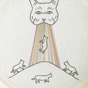 PDF Alien Cat Embroidery Pattern | Cat Embroidery Pattern | Embroidery ...