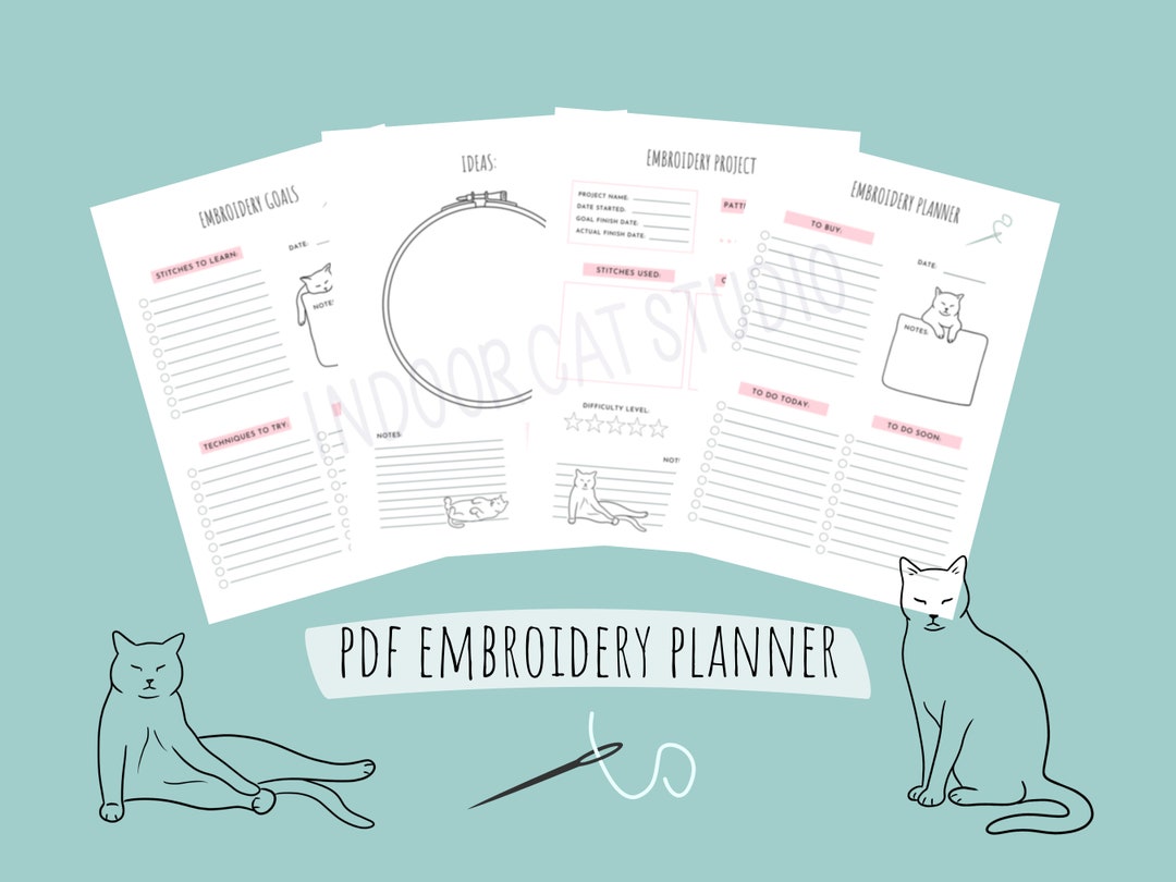 Embroidery Planner Printable, Embroidery Journal, Embroidery Organiser ...