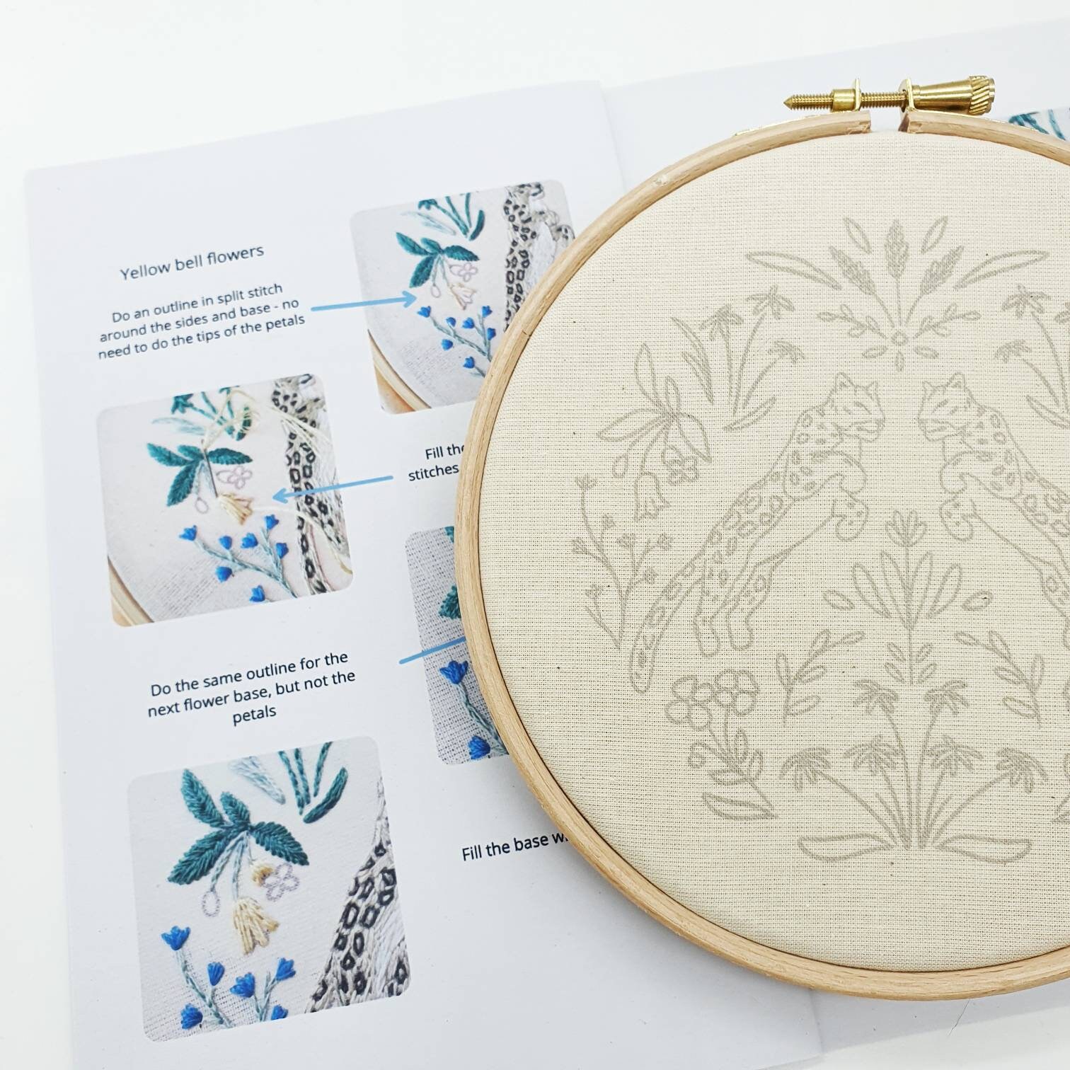 Snow Leopards Embroidery Kit Cat Embroidery Kit Embroidery - Etsy