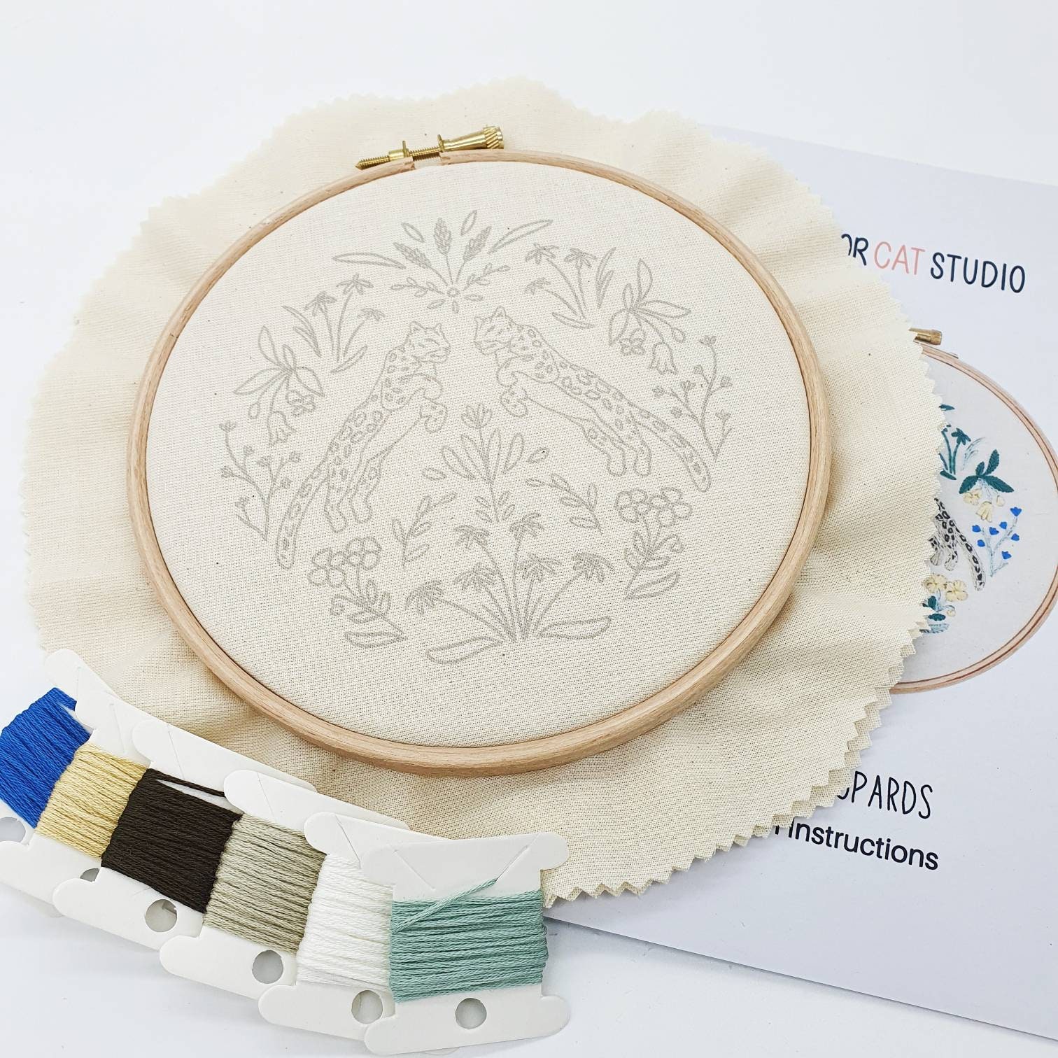 Snow Leopards Embroidery Kit Cat Embroidery Kit Embroidery - Etsy