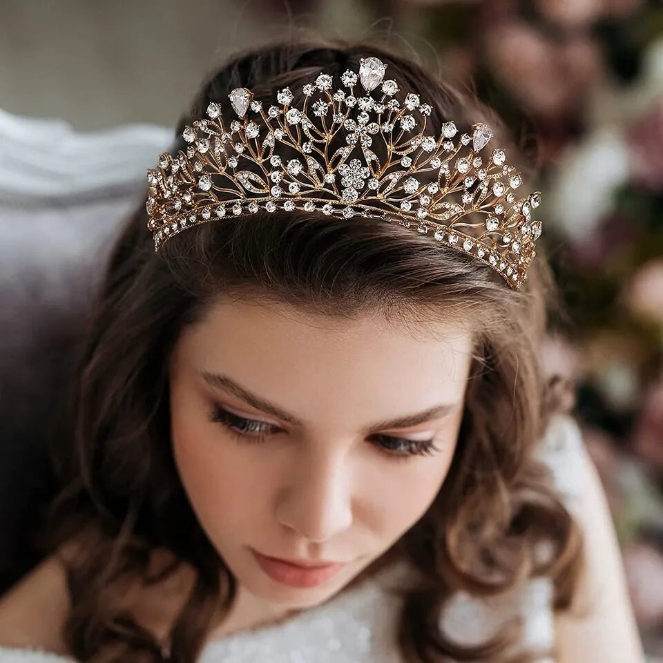 Princess Tiara Bridal Rhinestone Wedding Crown, Sweet 16, Quinceanera ...