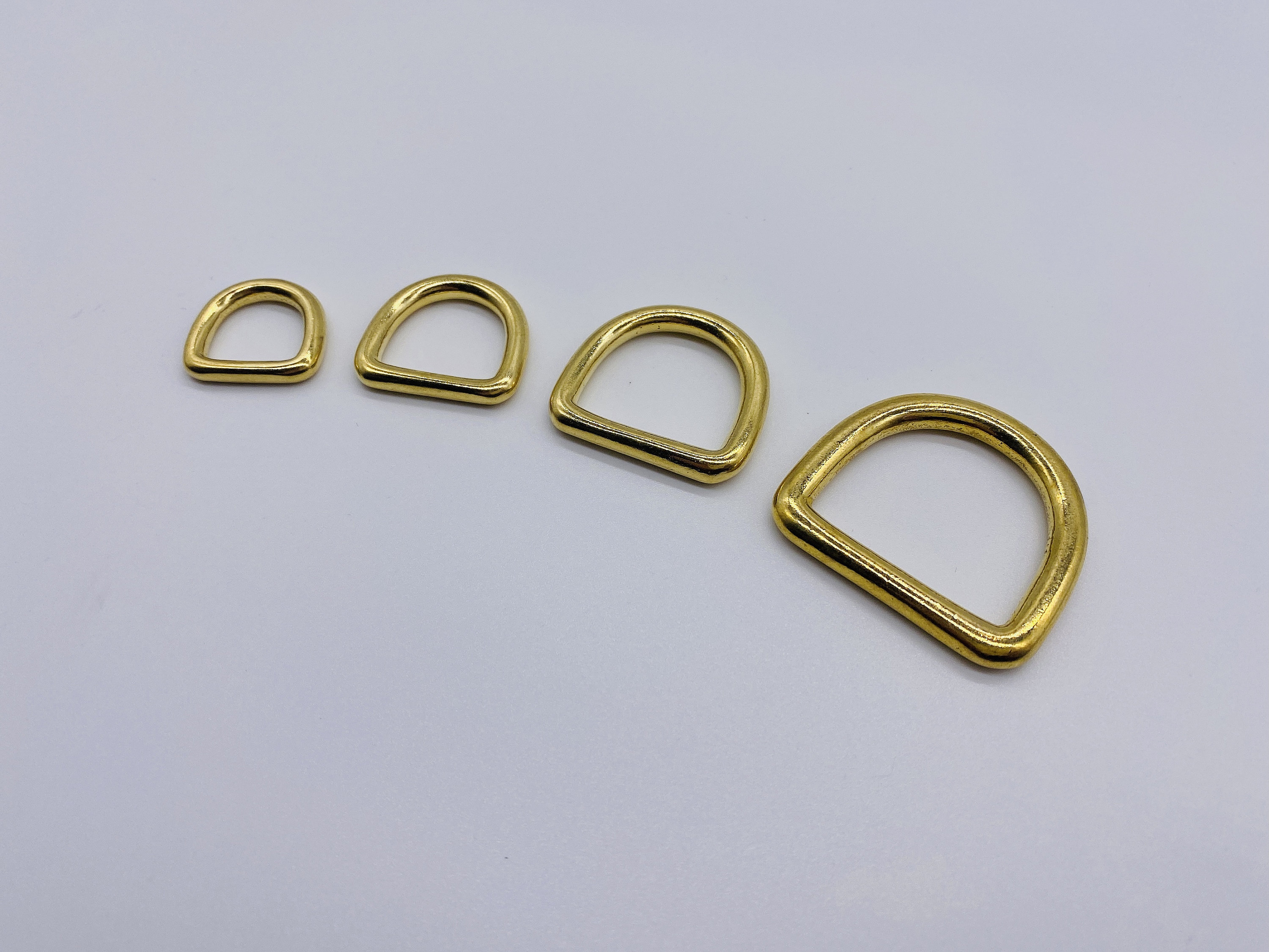 Solid brass D ring leather craft hardware select size | Etsy