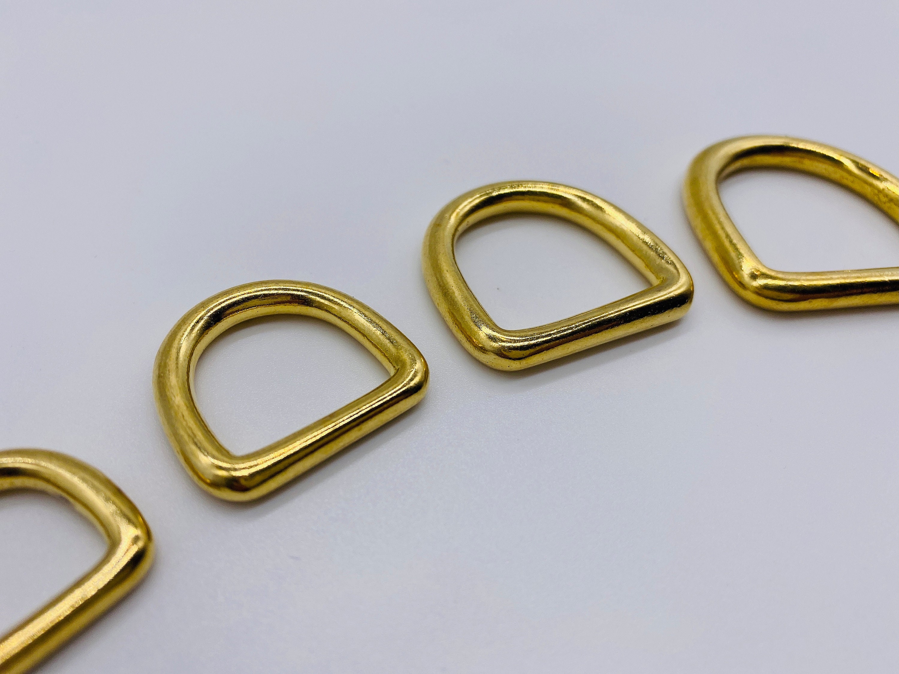 Solid brass D ring leather craft hardware select size | Etsy