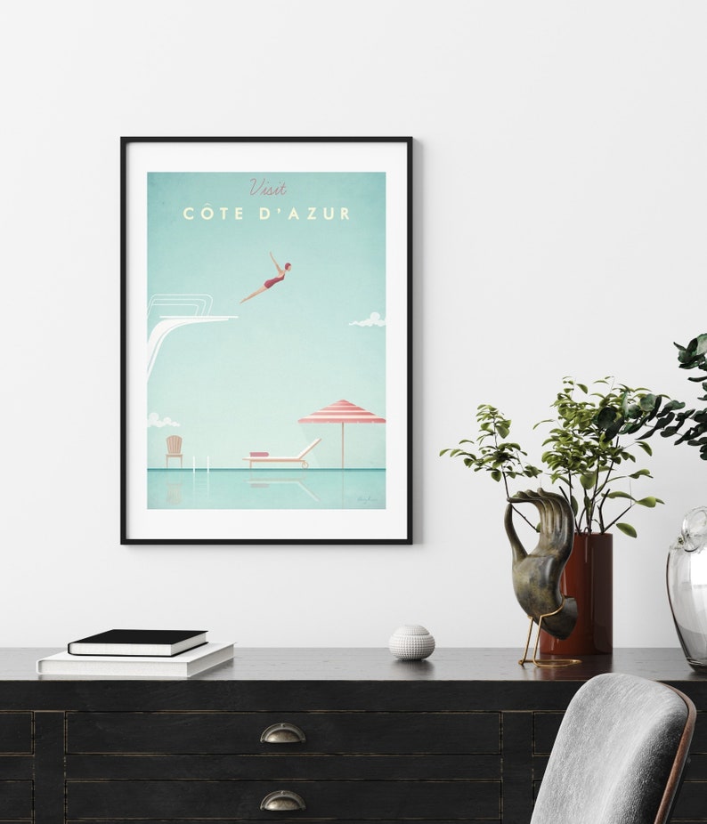 Cote D'azur Print French Riviera Wall Art Framed Print - Etsy