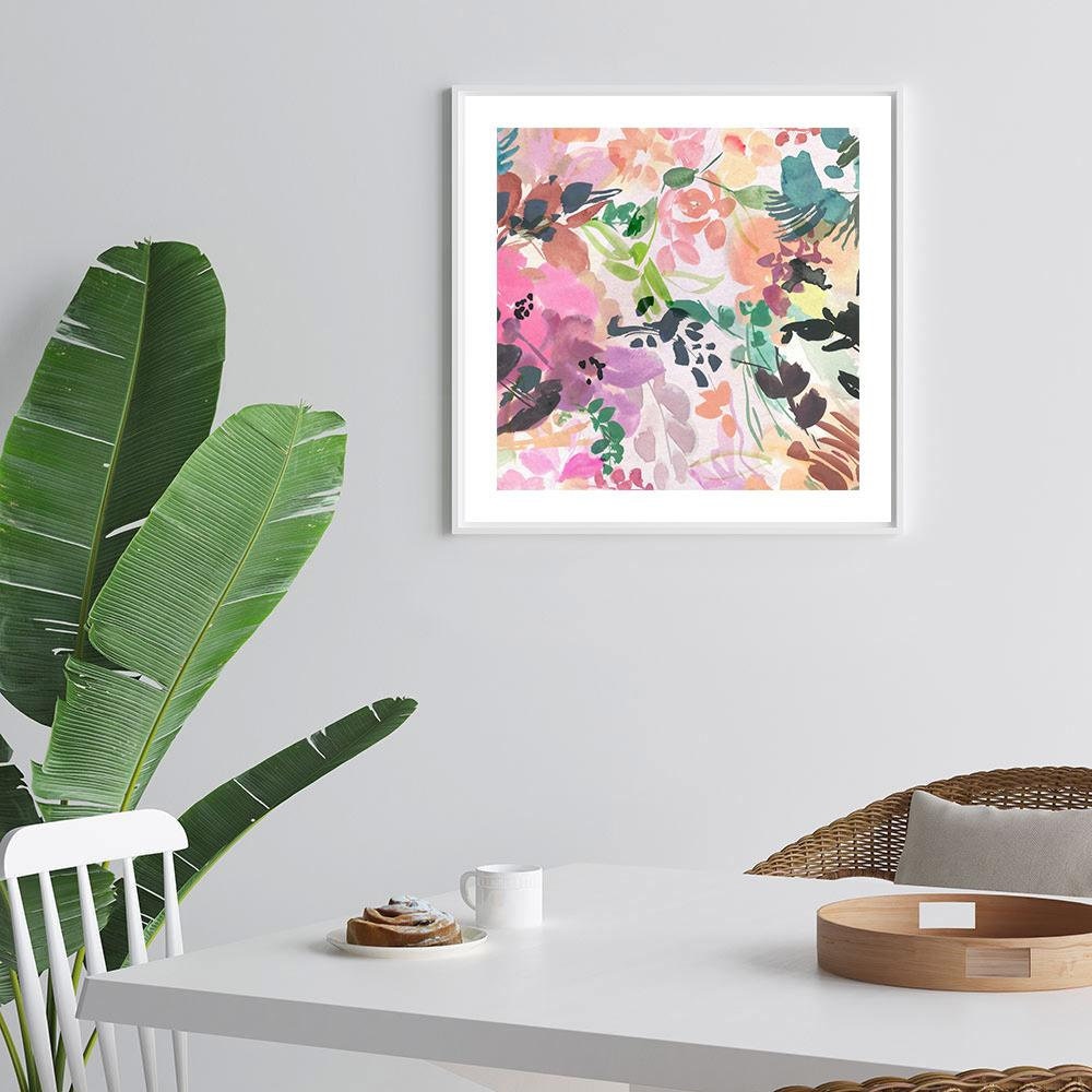 Boho Flowers Framed Print , Watercolor Wall Art , Nursery Art Print ...