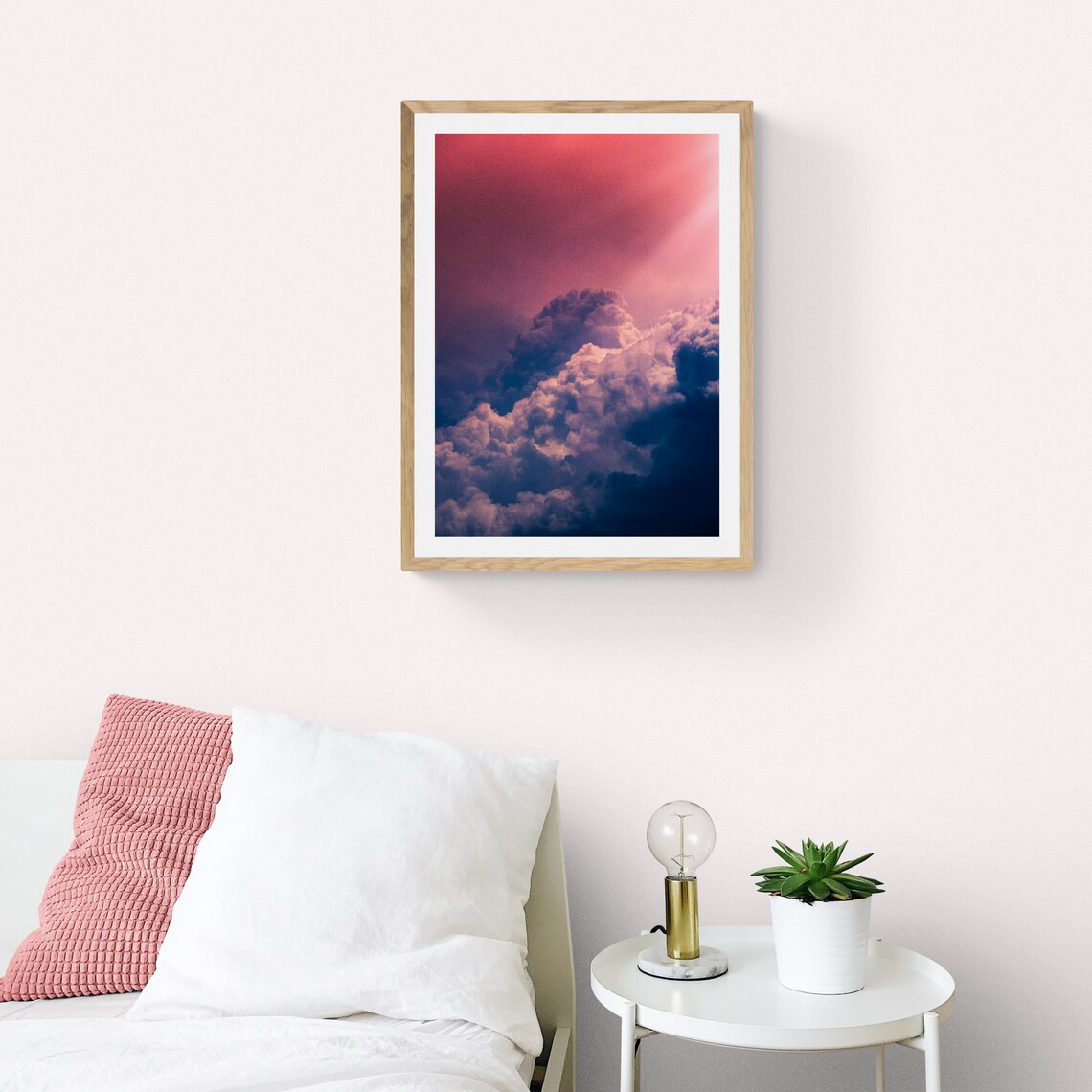 Pink Sky Framed Print Pink Clouds Wall Art Sky Photography | Etsy
