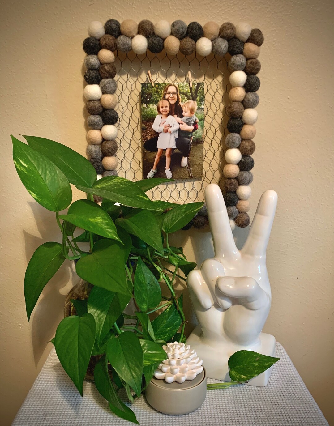 Farmhouse Pom Pom Picture Frame - Etsy