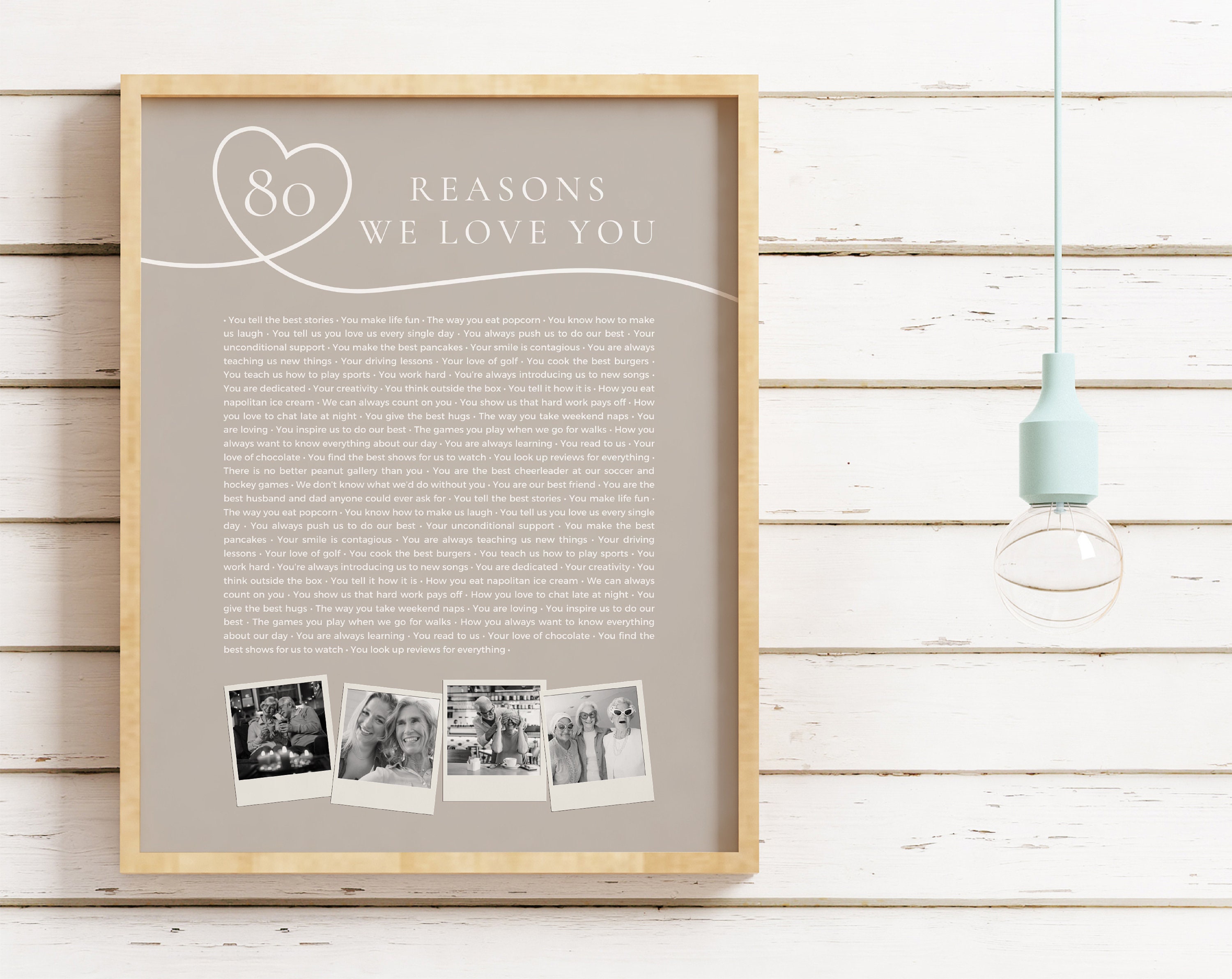 Fully Editable Template 80 Reasons We Love You Photo Collage - Etsy ...