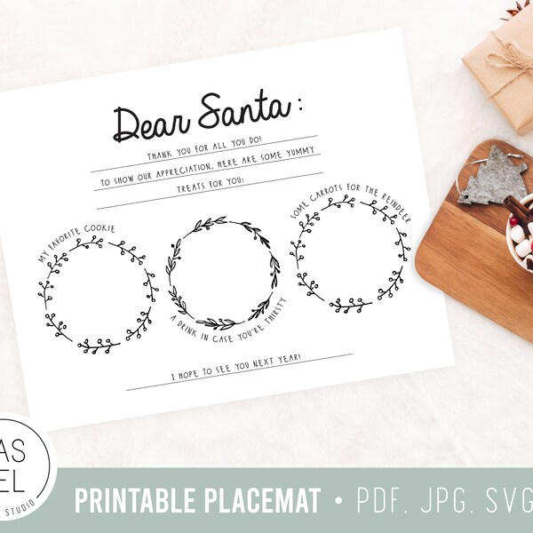 Dear Santa Placemat - Etsy