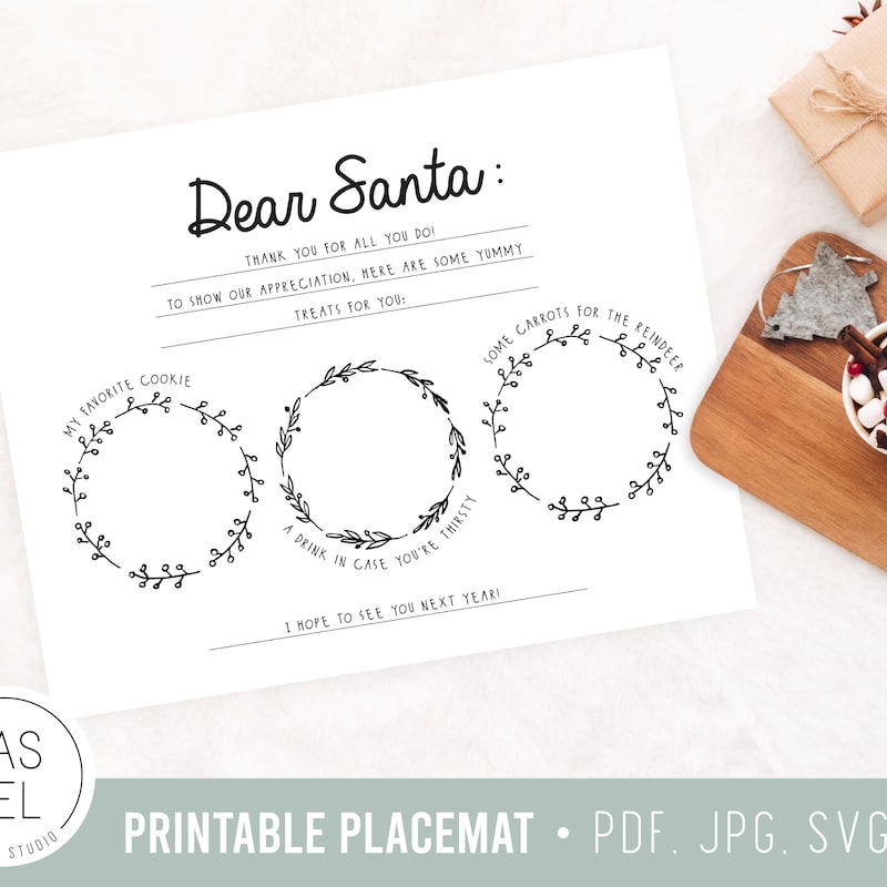 Dear Santa Placemat - Etsy