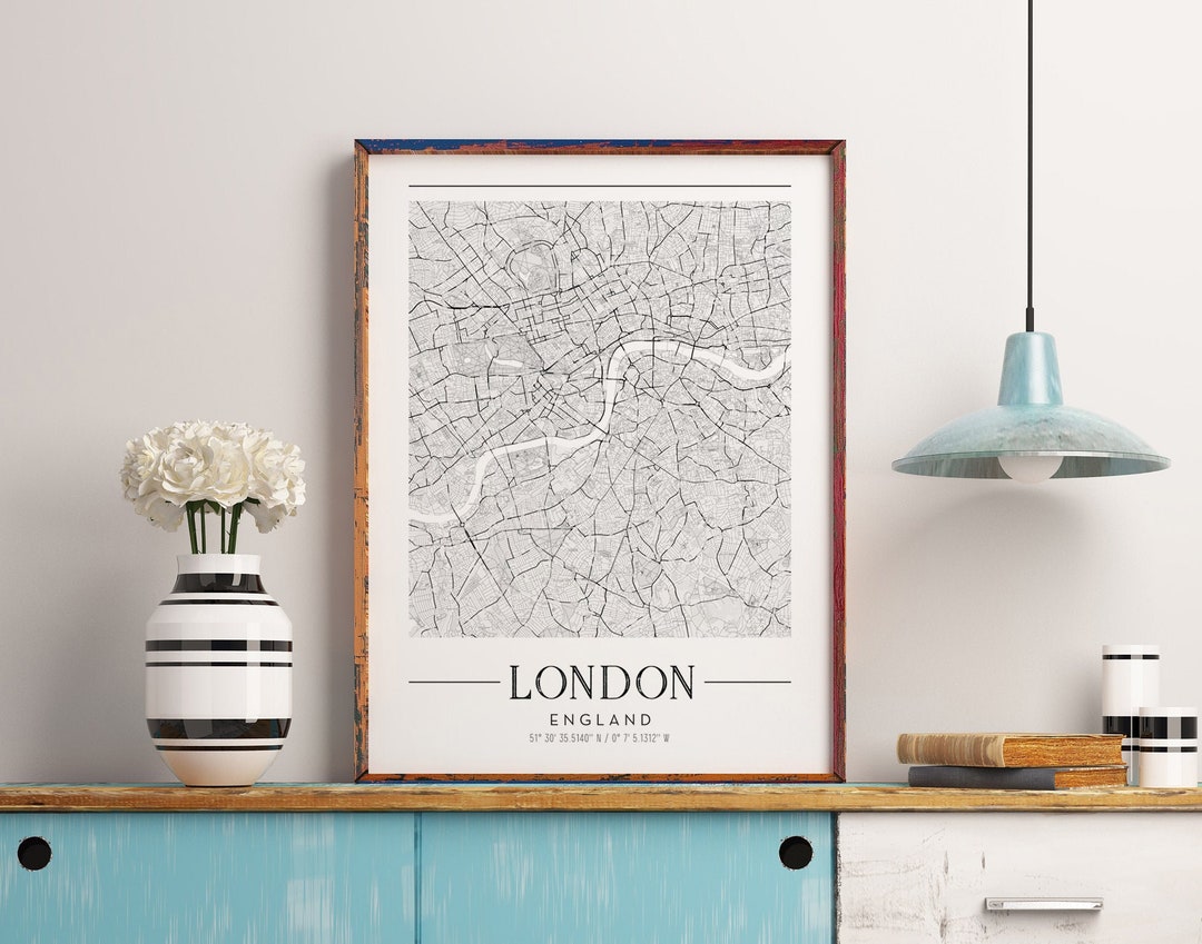 London City Map London City London Print London Wall Art City Map ...