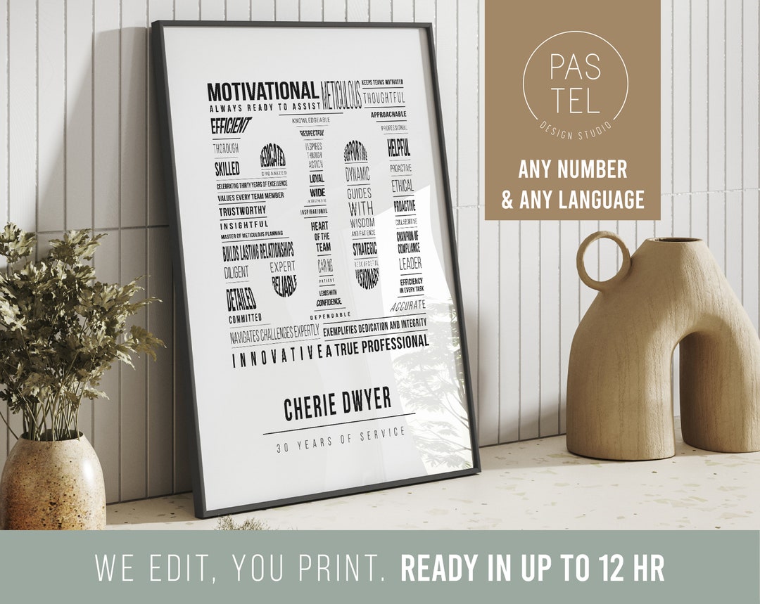 30 Year Work Anniversary Gift 30th Employee Service Award, Employment ...