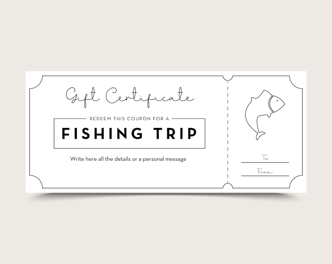 Surprise Fishing Trip Ticket INSTANT DOWNLOAD Editable Text - Etsy