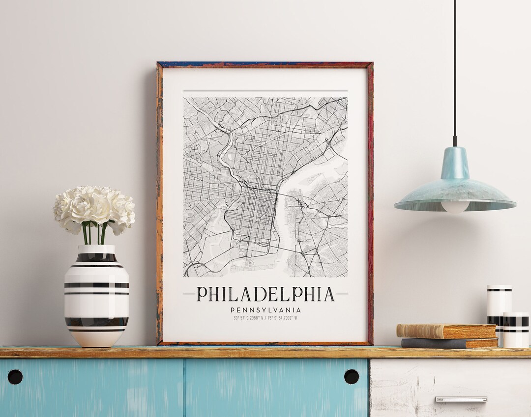 Philadelphia City Map Philadelphia City Philadelphia Print Philadelphia ...