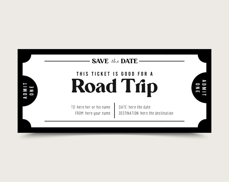 Road Trip Gift Voucher INSTANT DOWNLOAD Editable Text - Etsy