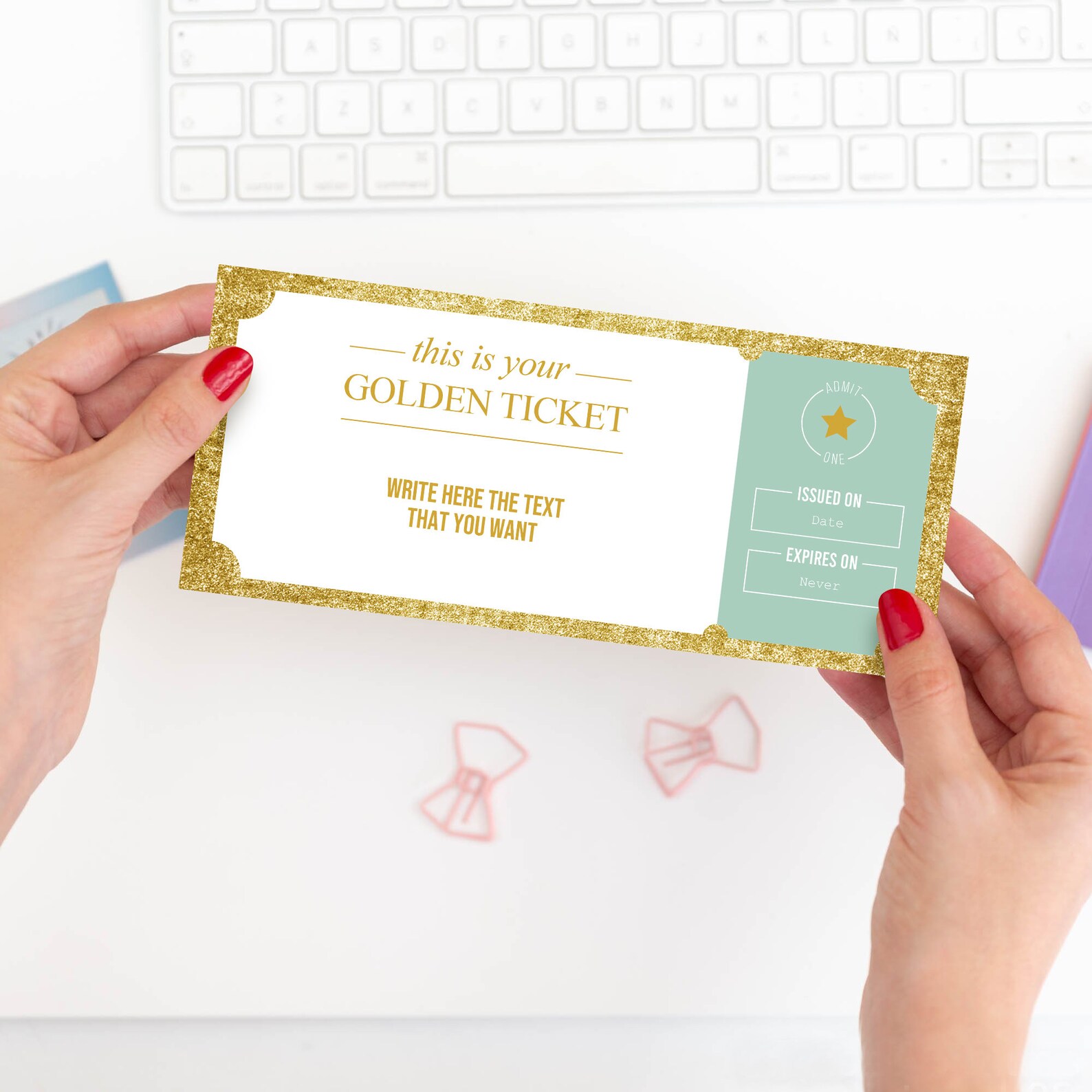 Golden Ticket Custom Gift Voucher Custom Golden Ticket | Etsy