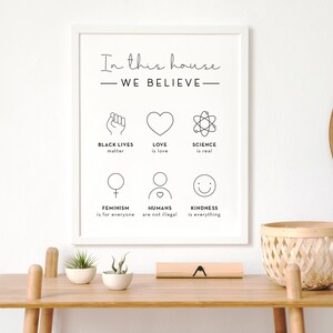 In This House We Believe Print Black Lives Matter Print in This House ...
