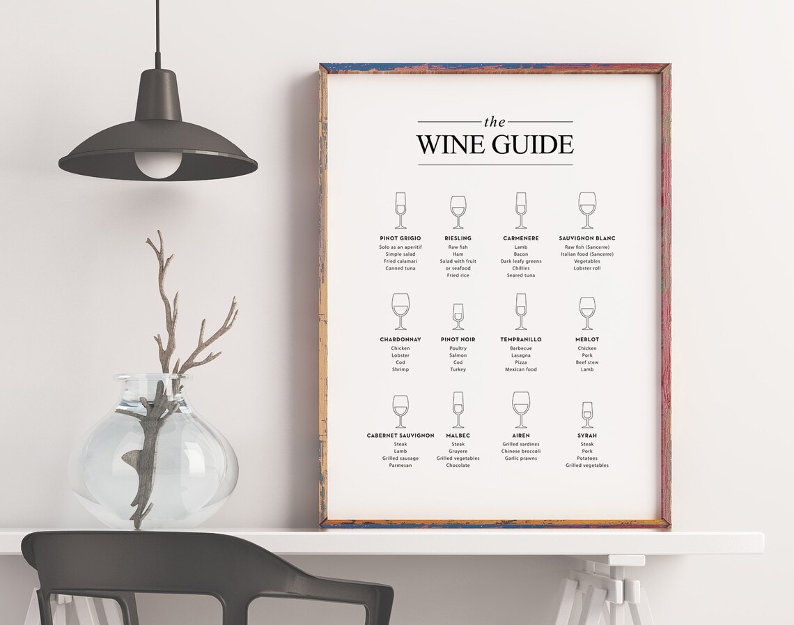Wine Print Wine Poster Wine Art Kitchen Poster Kitchen - Etsy