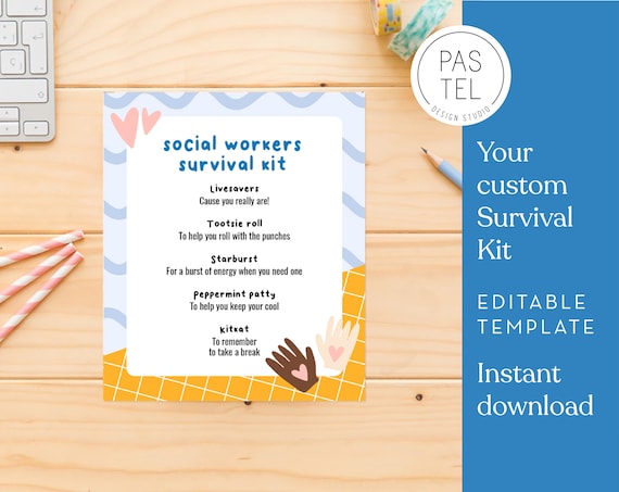 Social Work Survival Kit Printable Survival Kit for Social - Etsy