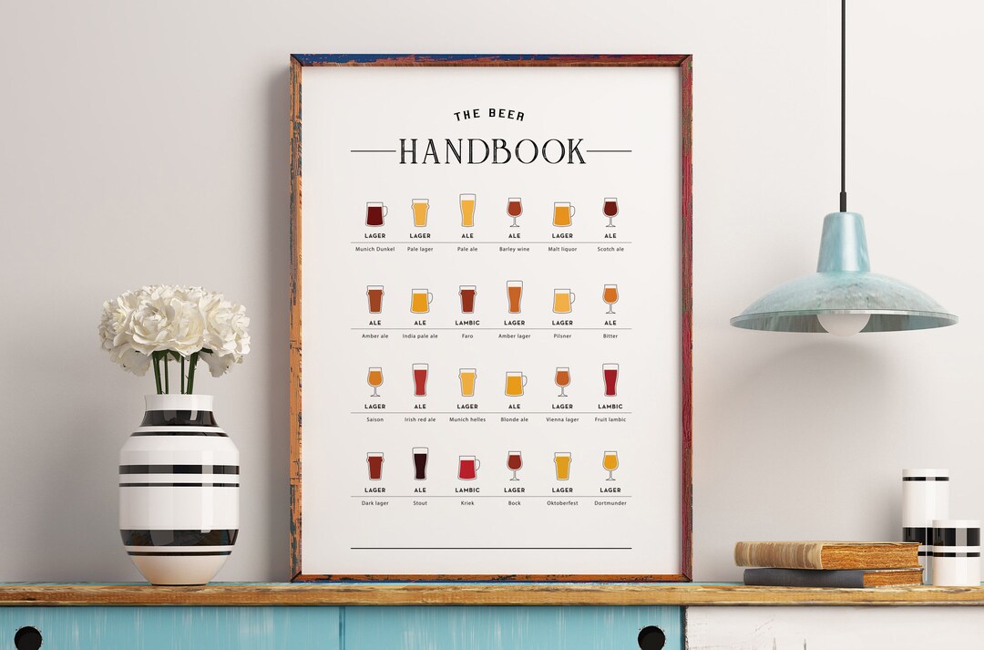 Beer Print Beer Poster Beer Art Beer Lover Gift Bar - Etsy