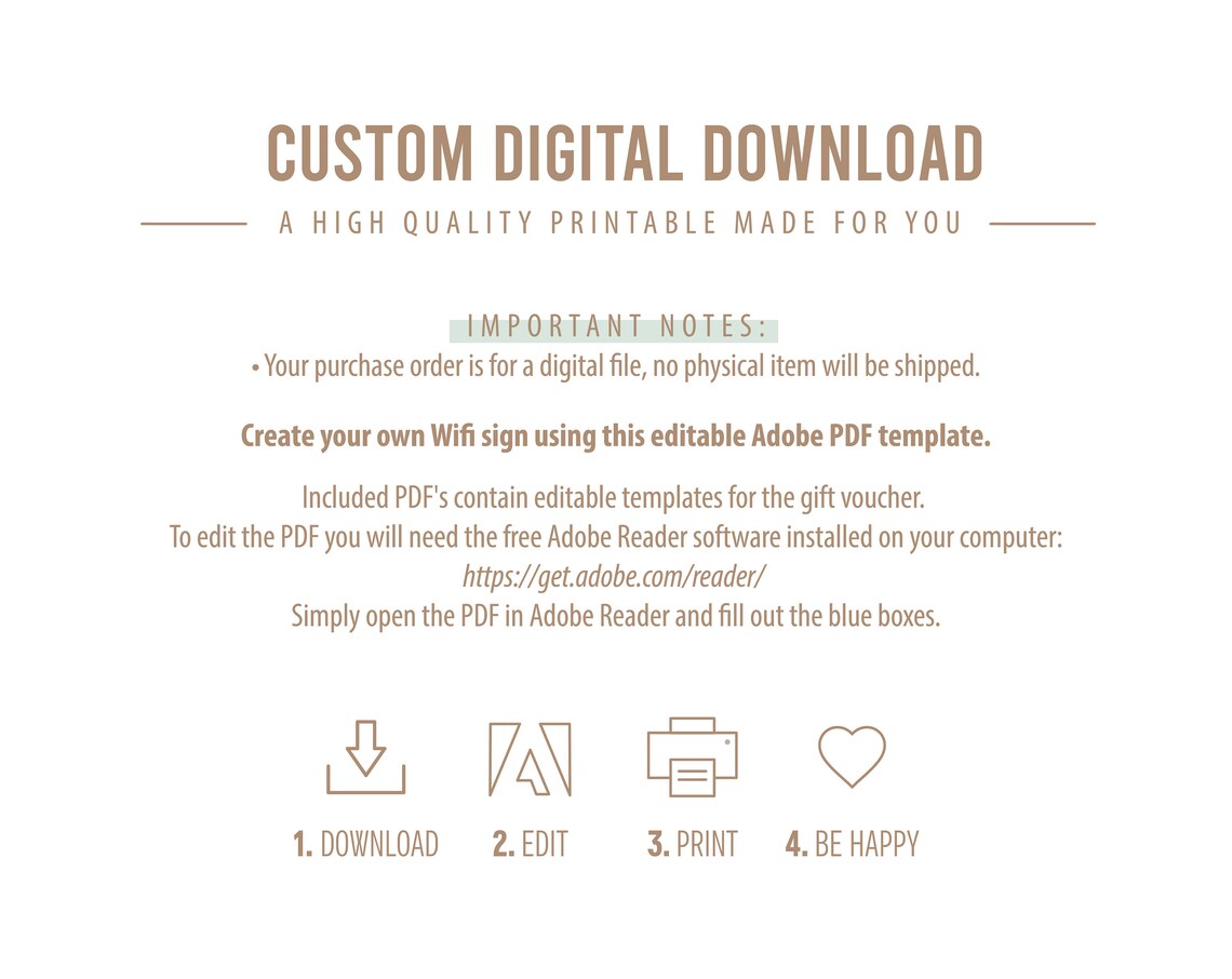 Wifi Password Sign PDF Wifi Sign Wifi Password Printable | Etsy