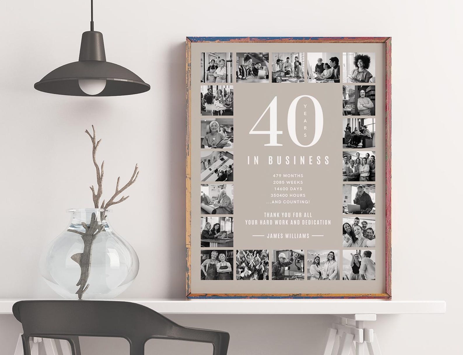 40th Business Anniversary Photo Collage Template 40 Years in Business ...