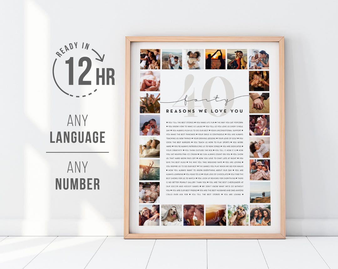 40 Reasons We Love You Custom Photo Collage | Why I Love You Picture ...