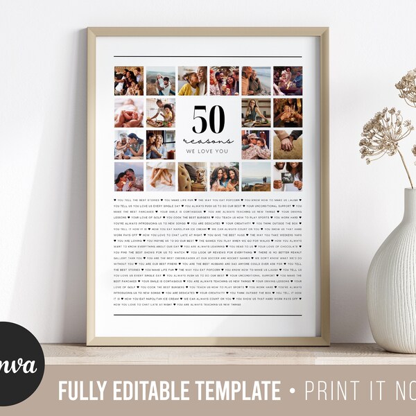 50th Birthday Photo Collage - Etsy