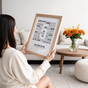 30 Year Work Anniversary Gift | 30th Employee Service Award, Employment History Word Cloud Print ...