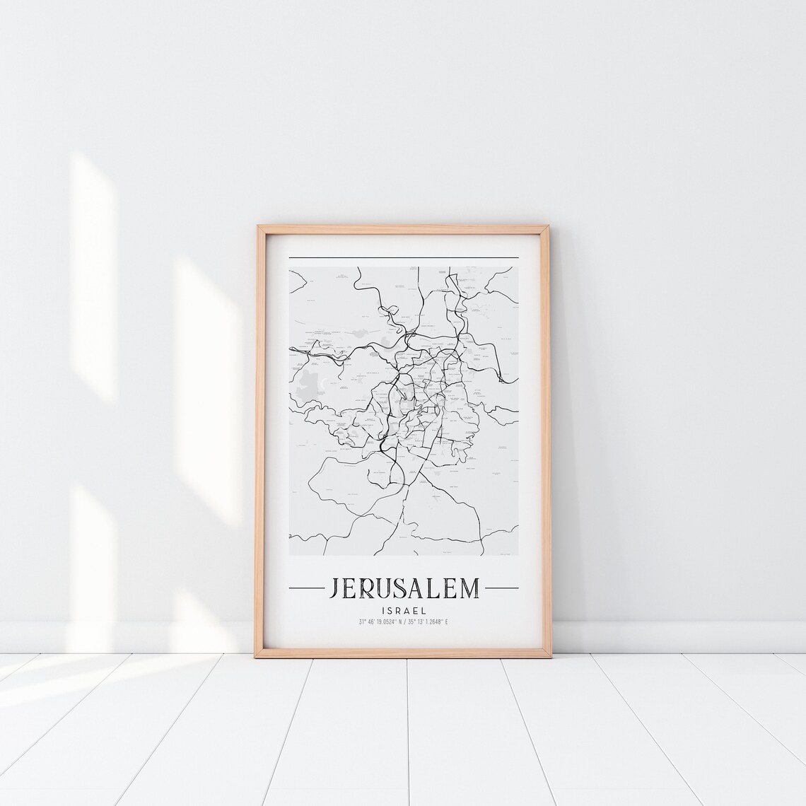 Jerusalem City Map Jerusalem City Jerusalem Print - Etsy