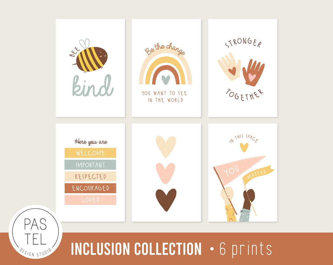 Diversity Inclusion Poster Set of 6 Diversity Poster Classroom ...