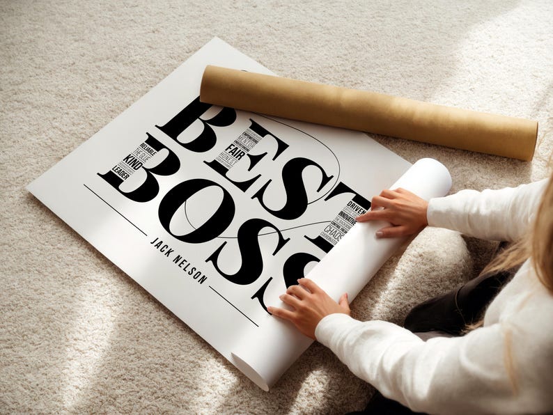 Word Cloud Gift for Boss — Custom Word Art, Bosses Day Gifts, Boss ...