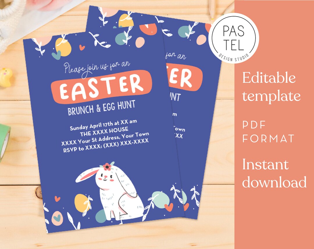 Printable Easter Egg Hunt Invitation | Instant Download | Customizable ...