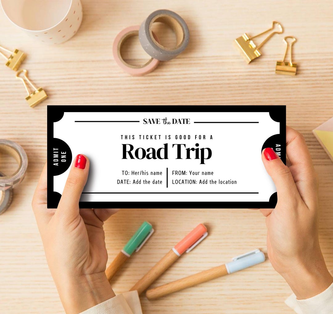 Road Trip Gift Voucher Instant Download Editable Text Travel Gift ...