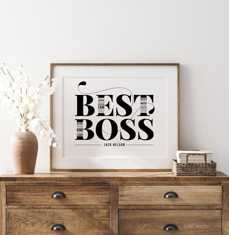 Word Cloud Gift for Boss — Custom Word Art, Bosses Day Gifts, Boss ...