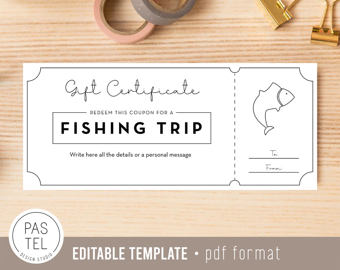 Surprise Fishing Trip Ticket INSTANT DOWNLOAD Editable Text - Etsy