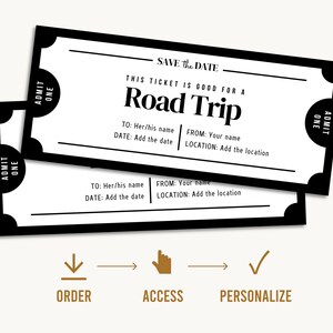 Road Trip Gift Voucher INSTANT DOWNLOAD, Editable Text Travel Gift ...