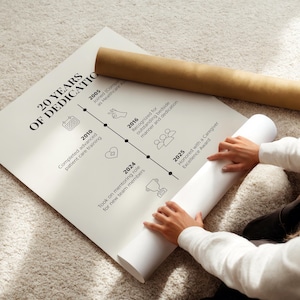 20 Years of Service and Dedication – Custom Career Timeline Print, 20th ...