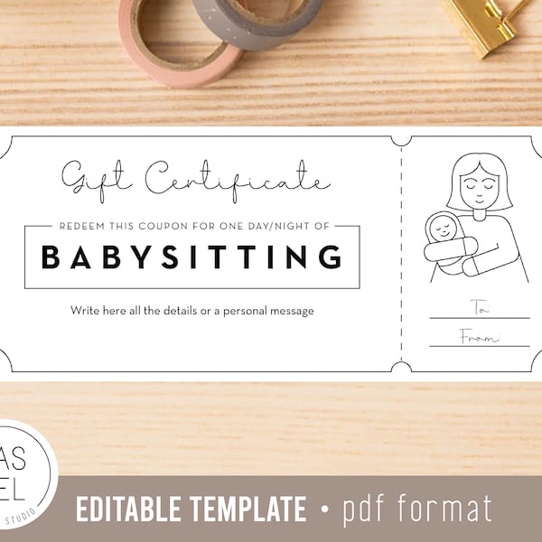 Babysitting Voucher - Etsy