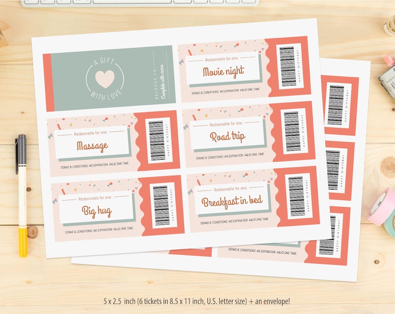 Editable Birthday Voucher Template Bundle Surprise Birthday - Etsy