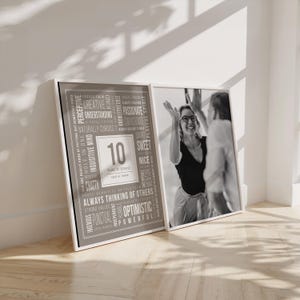 30 Year Work Anniversary Gift — Personalized Employee Service Award, Custom Word Cloud Print ...