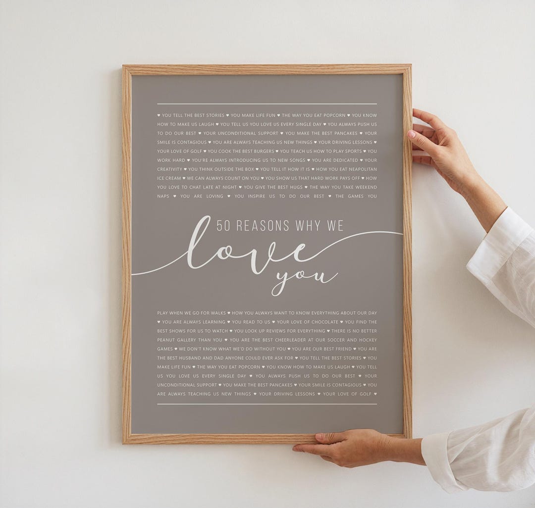 Milestone Celebration 50 Reasons We Love You Print Retirement Gift ...