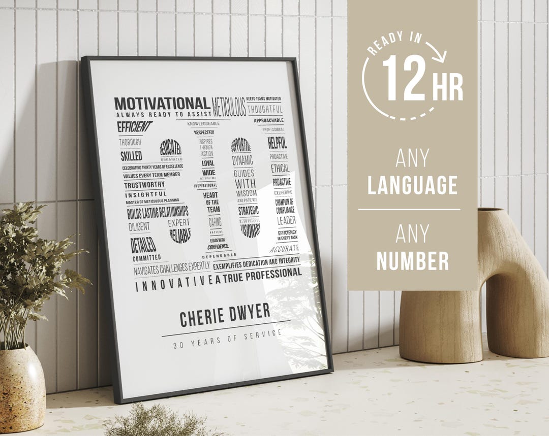 30 Year Work Anniversary Gift | 30th Employee Service Award, Employment ...