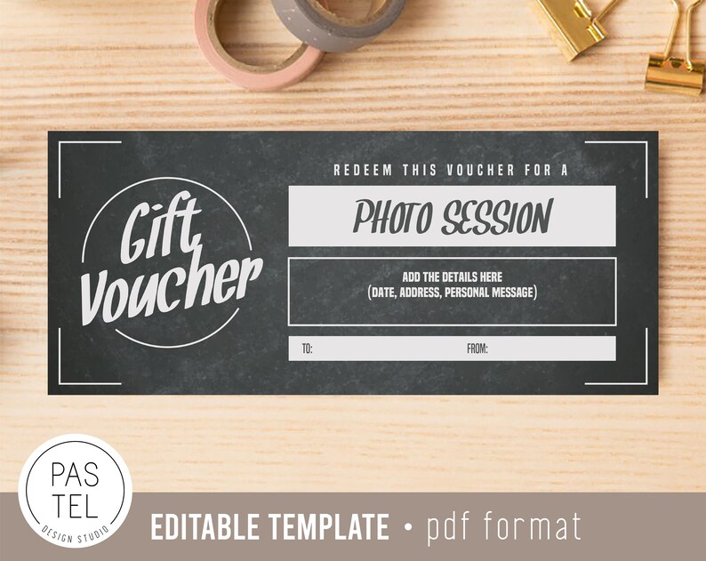 Photo Session Gift Coupon INSTANT DOWNLOAD Editable Text - Etsy