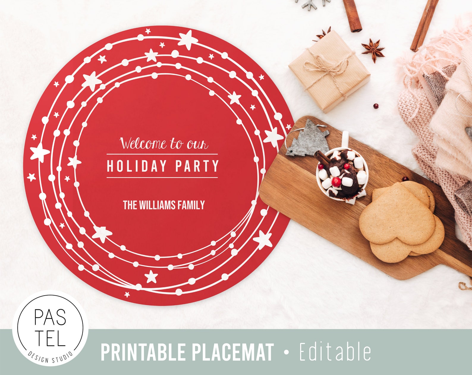 Custom Christmas Placemat Printable Placemat Personalized - Etsy