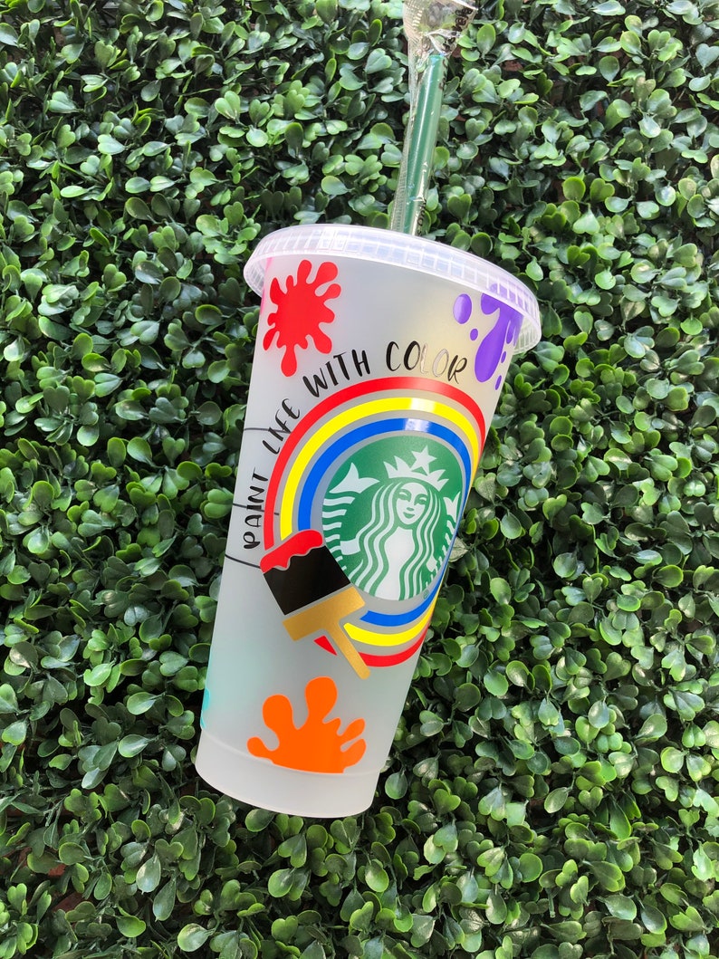Paint Splatter Starbucks Cup/custom Cup With Name/personalized - Etsy