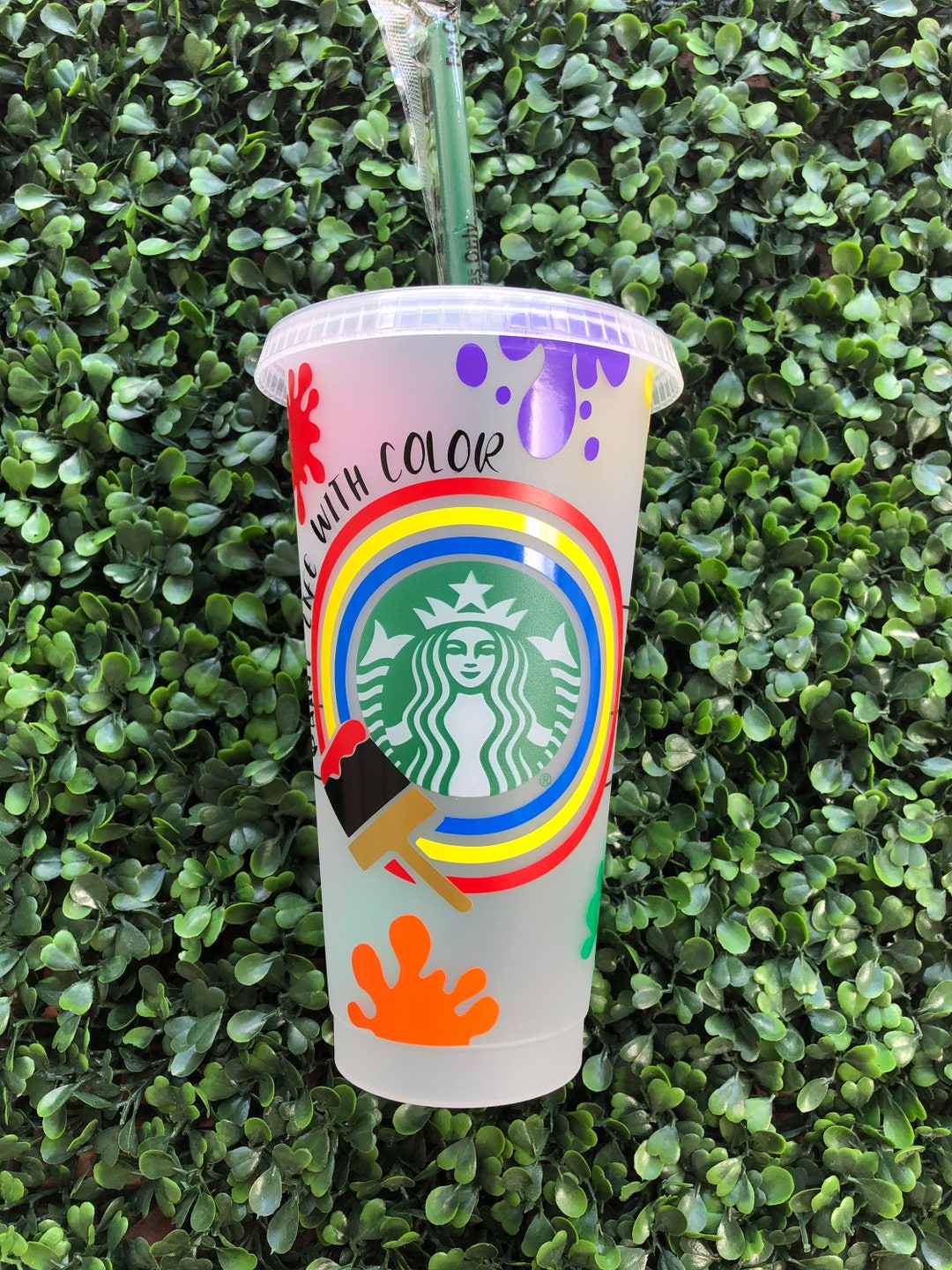 Paint Splatter Starbucks Cup/custom Cup With Name/personalized - Etsy