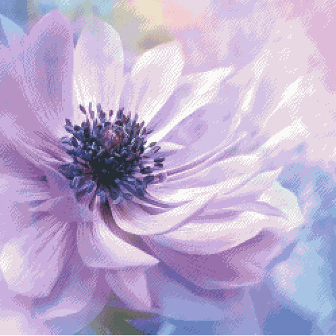 Floral Cross Stitch, Colorful Flower Pattern, Full Coverage, PDF of ...